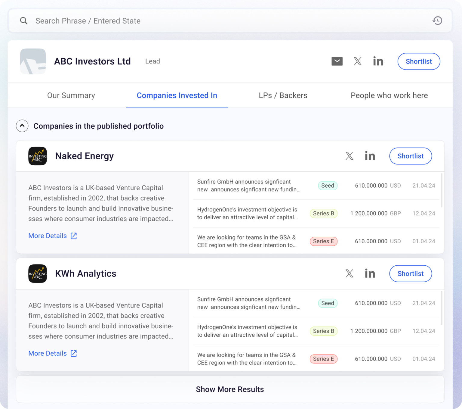 Free Investment Search Engine for Startups | shipshape.vc